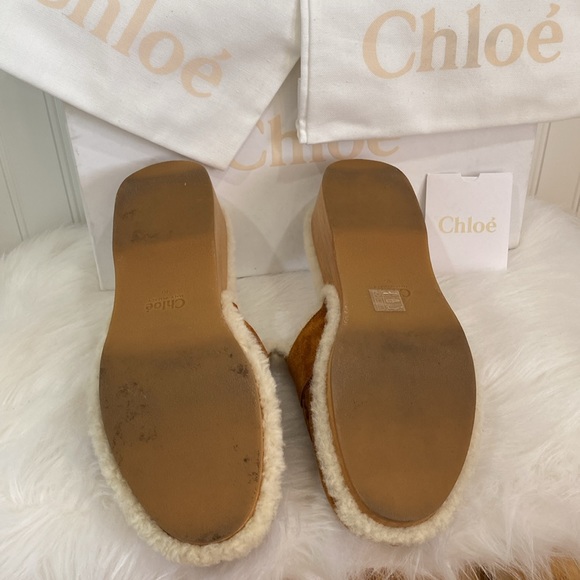 Chloe | Shoes | Authentic Chloe Clogs Suede Lamb Skin And Shearling Box ...